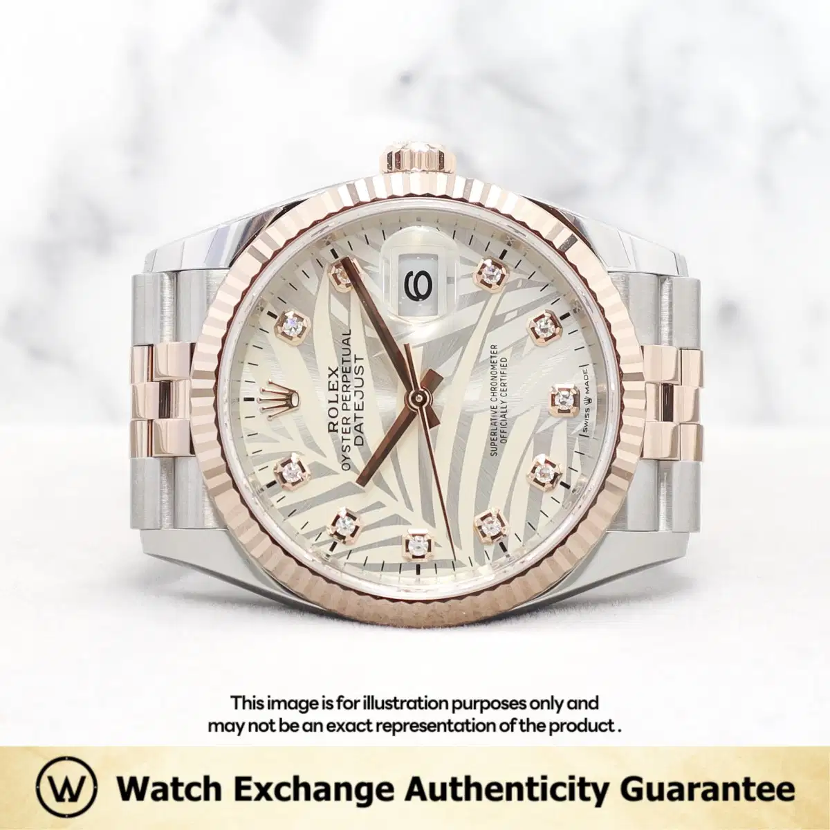 Rolex Datejust 126231 Silver Palm Motif w 10 Points Diamond Rolex ...